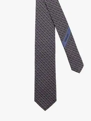 FERRAGAMO Silk Intreccio Print Neck Tie - Multicolor