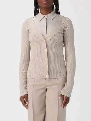 Max Mara Polo Cardigan In Virgin Wool - Pink