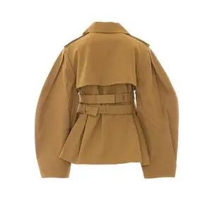 GANNI Trench Coat In Double Cotton