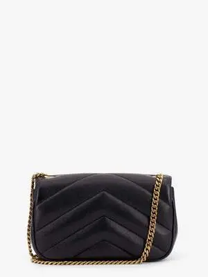 Saint Laurent Loulou Mini Leather Crosbody Bag With Chevron Stitching - Multicolor