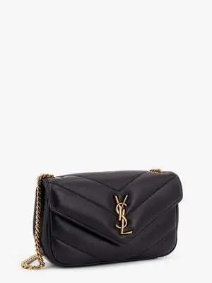 Saint Laurent Loulou Mini Leather Crosbody Bag With Chevron Stitching - Multicolor