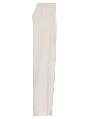 Brunello Cucinelli Loose Track Trousers In Cotton Organza - White