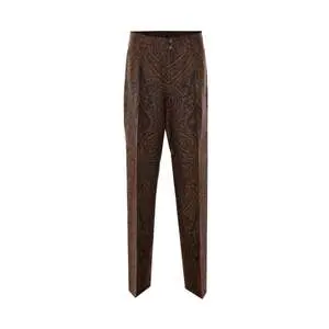 Etro Paisley Motif Pants - Brown