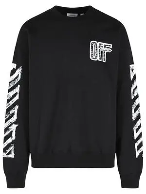 Off-White Motion Arrow Cotton Sweatshirt - Black
