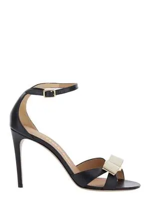 FERRAGAMO Leather Bow High Heel Sandal - Multicolor