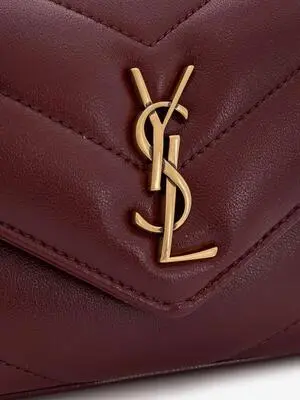 Saint Laurent Loulou Mini Crossbody Bag With Chevron Stitching - Multicolor