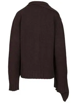 Attico Draped Cardigan - Brown