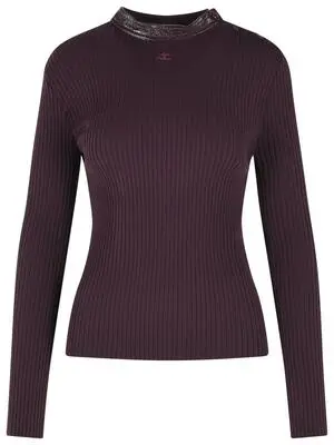 COURREGES Burgundy Viscose Blend Sweater - Multicolor