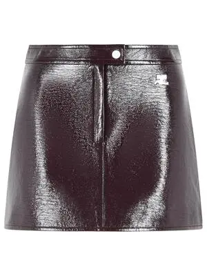 COURREGES Reeditionburnt Red' Burgundy Vinyl Miniskirt - Multicolor