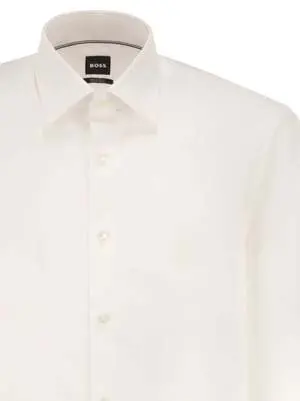 BOSS Regular Fit Shirt In Easy-iron Cotton Poplin - White