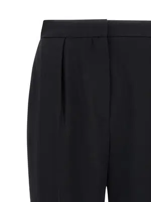 Balmain High Waist Wool Trousers - Black