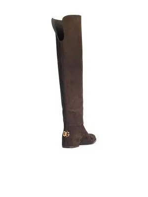 Dolce & Gabbana Ebony Suede Boots - Brown