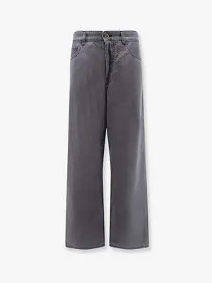 Miu Miu Grey Light Denim Trousers - Multicolor