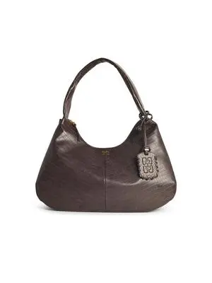 GANNI Bou Croco Xxl' Recycled Leather Blend Bag - Brown
