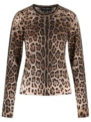 DOLCE & GABBANA DOLCE & GABBANA Leopard Print Virgin Wool Sweater