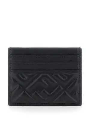 Fendi Card Holder With Ff Motif In Leather For