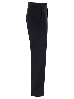 BOSS Slim Fit Trousers In Virgin Wool Serge