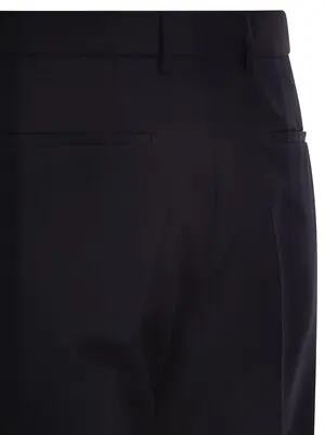 BOSS Slim Fit Trousers In Virgin Wool Serge