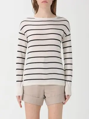 Max Mara Striped Cashmere And Silk Pullover - Blue