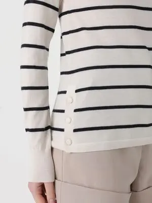 Max Mara Striped Cashmere And Silk Pullover