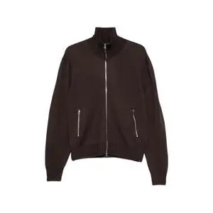 TOM FORD High-neck Zip-up Cardigan - Brown