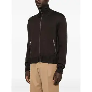 TOM FORD High-neck Zip-up Cardigan - Brown