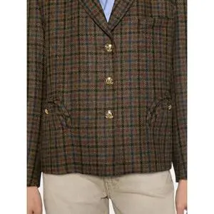 BLAZÉ MILANO Checked Virgin Wool Blazer - Brown