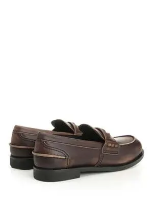 Miu Miu Vintage Effect Leather Moccasins