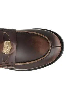 Miu Miu Vintage Effect Leather Moccasins