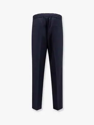 Brunello Cucinelli Virgin Wool Trousers With Adjustable Drawstring - Multicolor