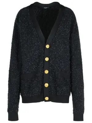 Balmain Cotton Blend Cardigan - Black