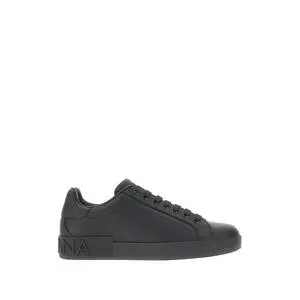 Dolce & Gabbana Portofino Leather Sneakers - Black