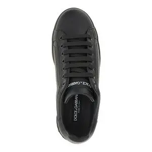 Dolce & Gabbana Portofino Leather Sneakers - Black