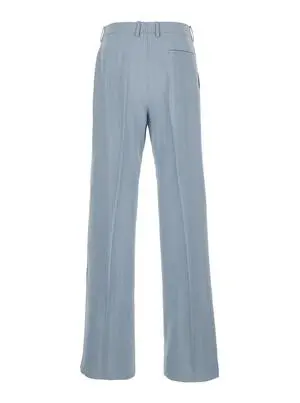 Bottega Veneta Light Blue Tailored Pants In Silk Blend
