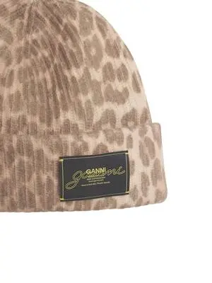 GANNI Leo' Multicoloured Wool Blend Beanie