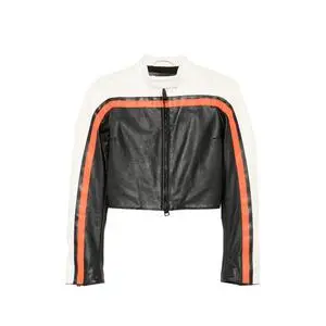 Balenciaga Cropped Leather Jacket - Black
