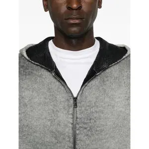Avant Toi Cashmere Merino Hooded Cardigan - Gray