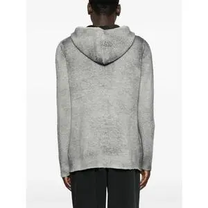 Avant Toi Cashmere Merino Hooded Cardigan - Gray