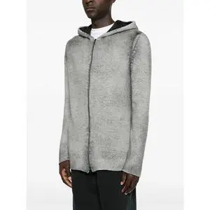 Avant Toi Cashmere Merino Hooded Cardigan - Gray