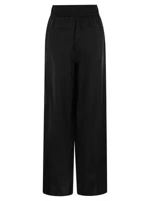 Brunello Cucinelli Stretch Silk Satin Track Trousers - Black