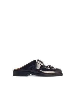 Marni Burgundy Leather Sabots