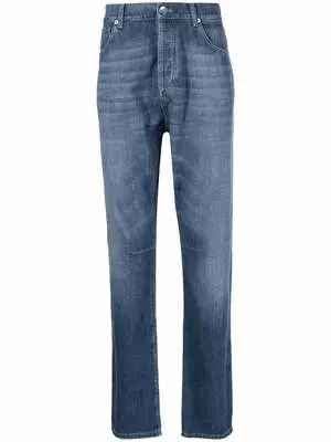Brunello Cucinelli Straight-leg Jeans With A Faded Effect - Blue