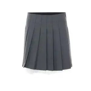 SELF-PORTRAIT Pleated Mini Skirt - Gray