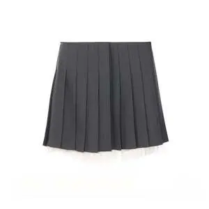 SELF-PORTRAIT Pleated Mini Skirt - Gray