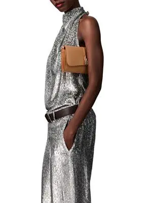 Stella McCartney Metallic Velvet Halterneck Top - Silver