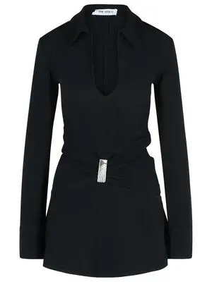 Attico Viscose Blend Mini Dress - Black