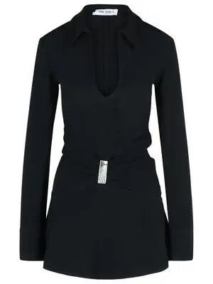 Attico Viscose Blend Mini Dress - Black