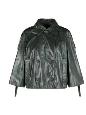 Max Mara Tenace Leather Jacket - Gray