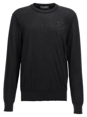 Dolce & Gabbana Logo Embroidery Sweater - Black