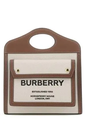 Burberry Two-tone Canvas And Leather Mini Pocket Handbag - Multicolor